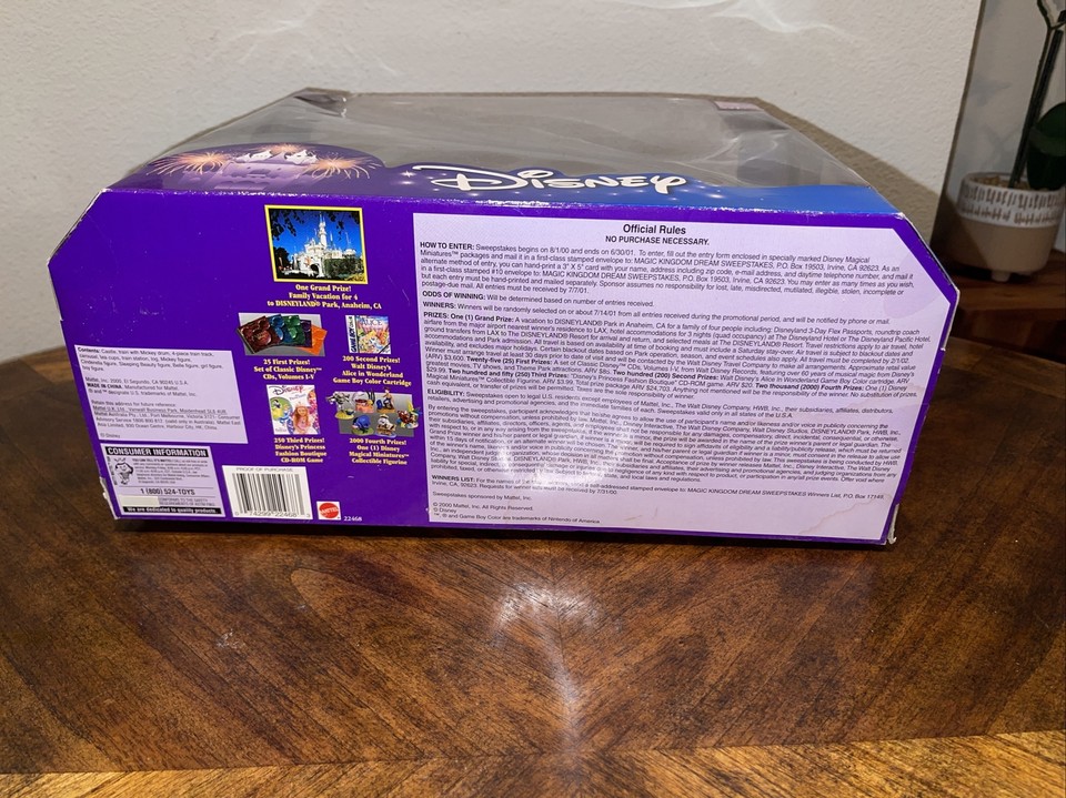 NEW 2000 MATTEL DISNEY'S MAGIC KINGDOM CASTLE MAGICAL MINIATURES ...