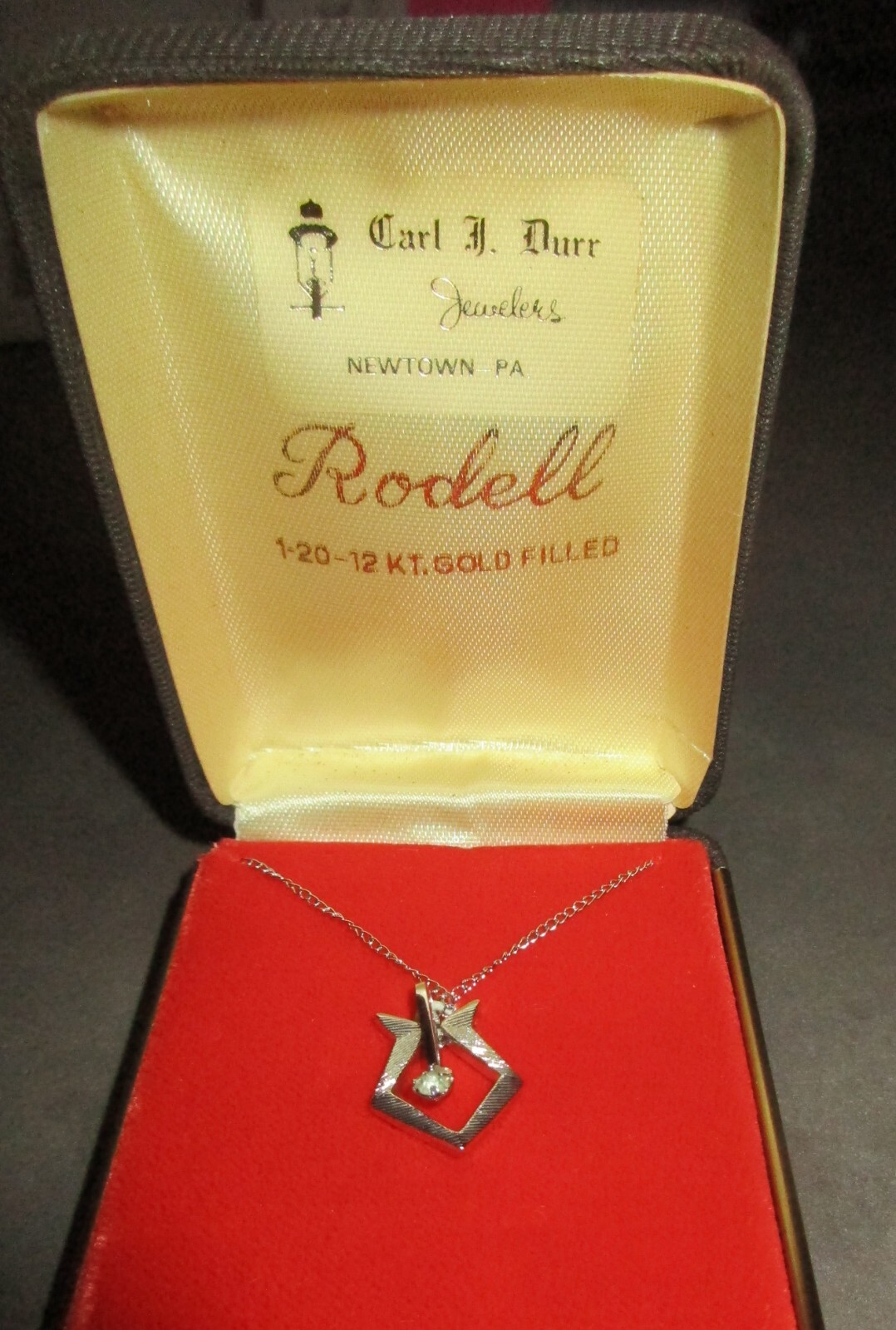 Vintage Rodell 12 KT. Gold Filled Necklace with Rhinestone | eBay