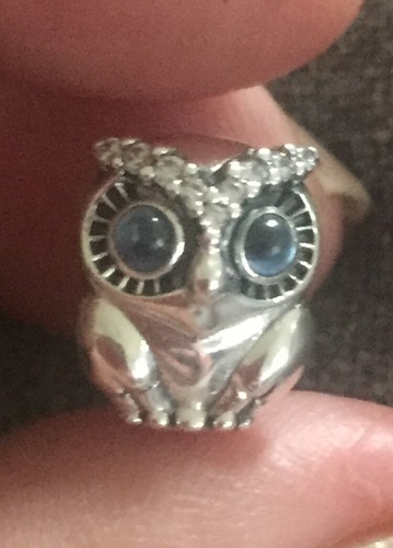 PANDORA 798397NBCB Bead Charm Sparkling Owl - Silver for sale online | eBay