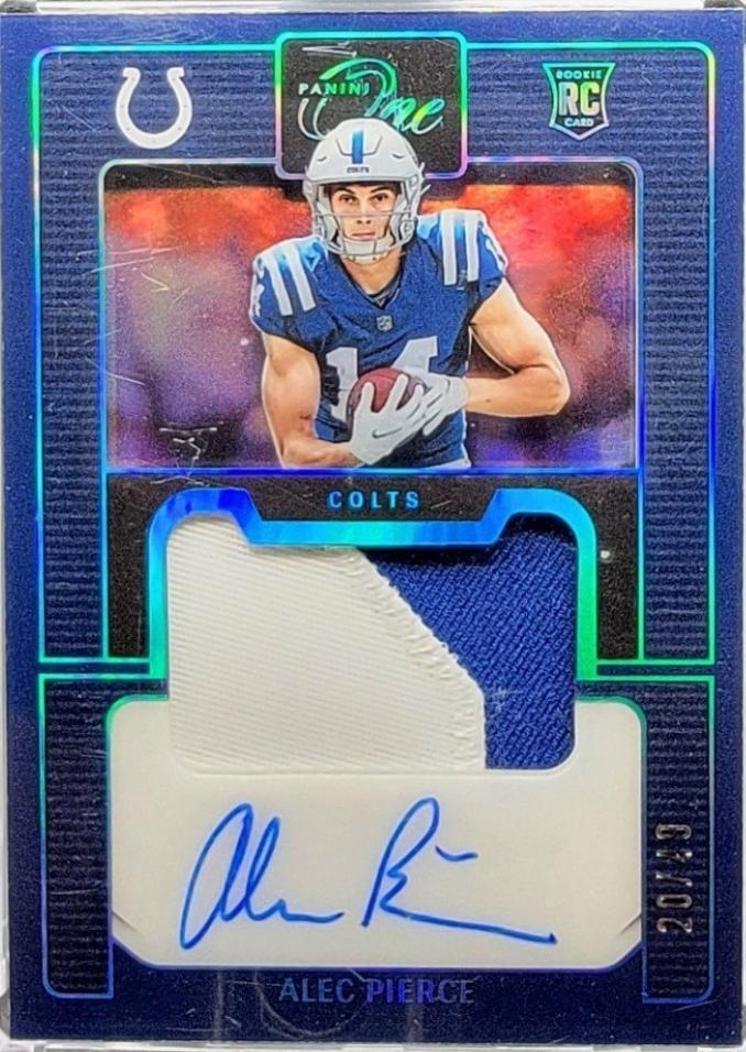 2022 Panini One - Premium Rookie Patch Autographs Alec Pierce #135 Blue ...
