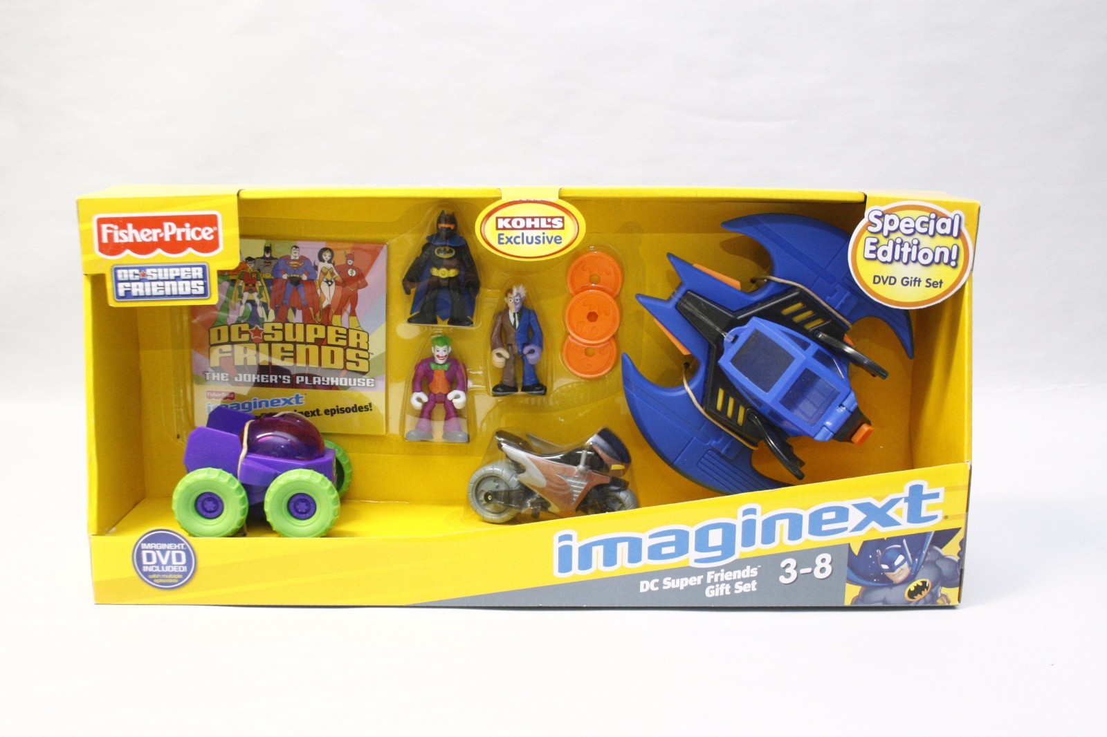 Imaginext DC Super Friends Batman Two Face Joker w/ Vehicles Gift Set ...