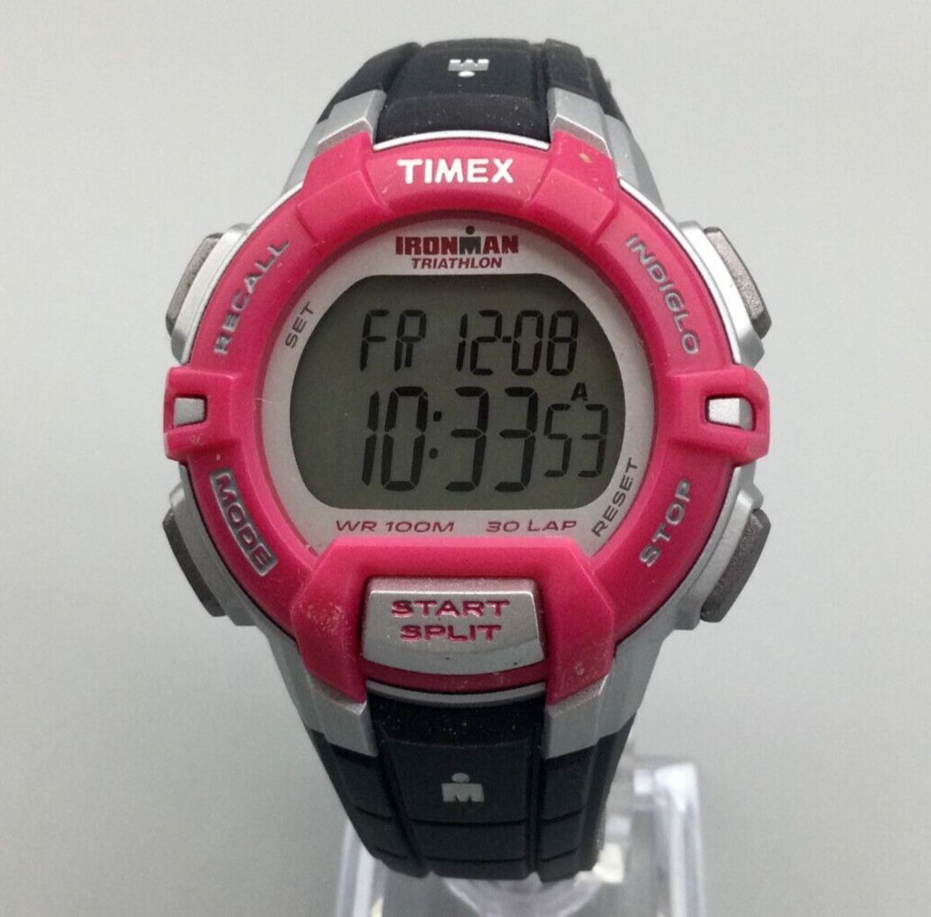 Timex Ironman Triathlon Watch Women 41mm Digital Tone 30Lap New Battery ...
