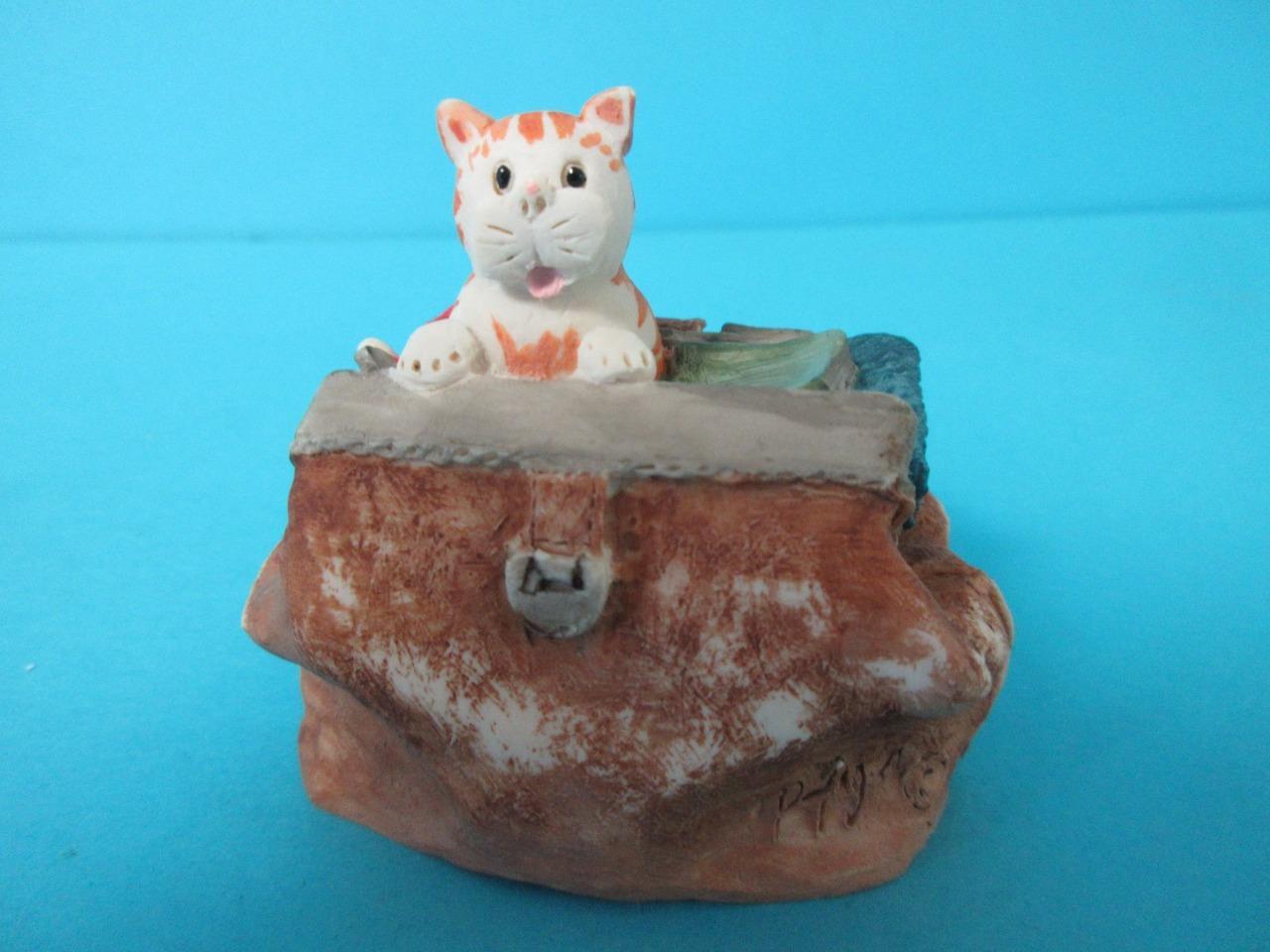 1986 PETER FAGAN CAT IN GLADSTONE ORANGE TABBY HAND PAINTED SCOTLAND ...
