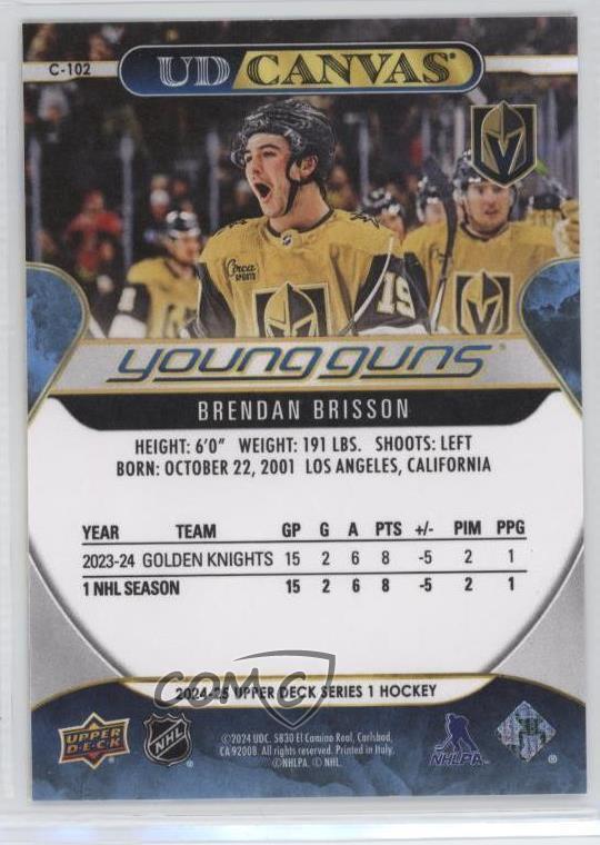 2024 Upper Deck Series 1 UD Canvas Young Guns Brendan Brisson #C-102 ...