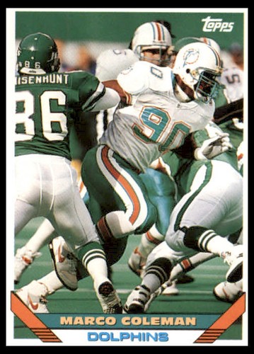1993 Topps #591 Marco Coleman Miami Dolphins Football Card | eBay