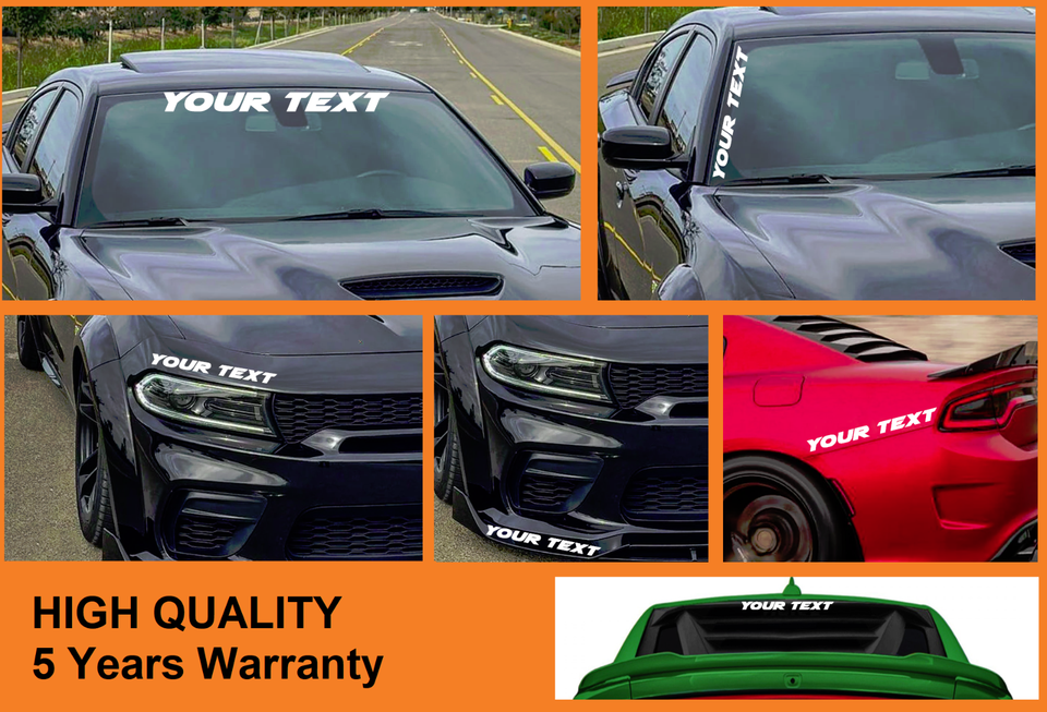 4" 18" 24" 30" 40" LONG Custom Winshield Decal Banner Sticker for Cars ...