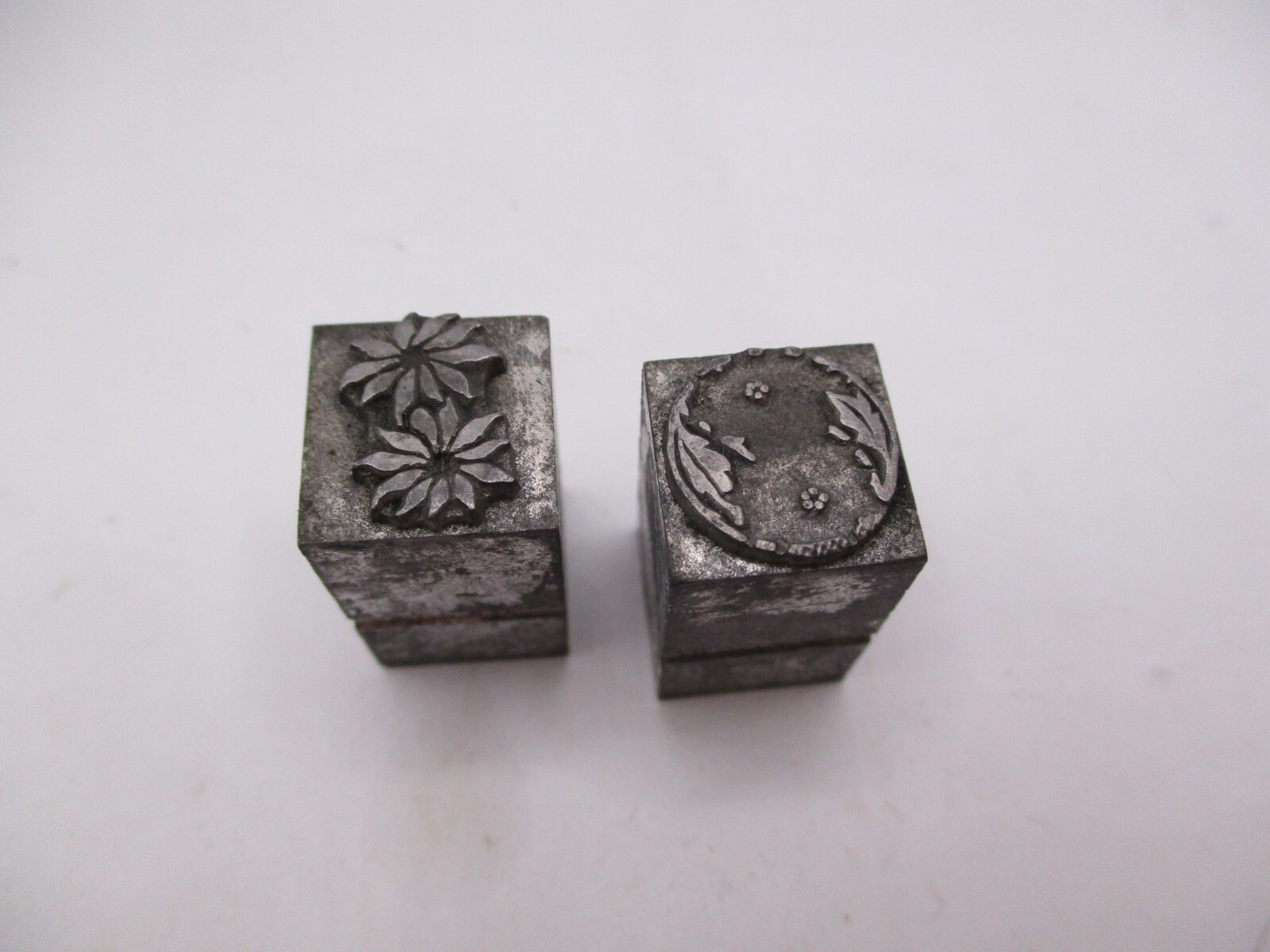 Vintage Printing Letterpress Printers Block 2 Piece Lead Flower | eBay