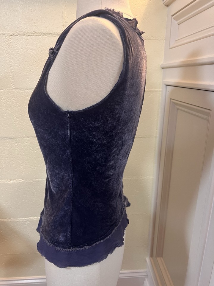 Anthropologie Aquarius Periwinkle Blue Velvet Top Size Petite X-Small ...