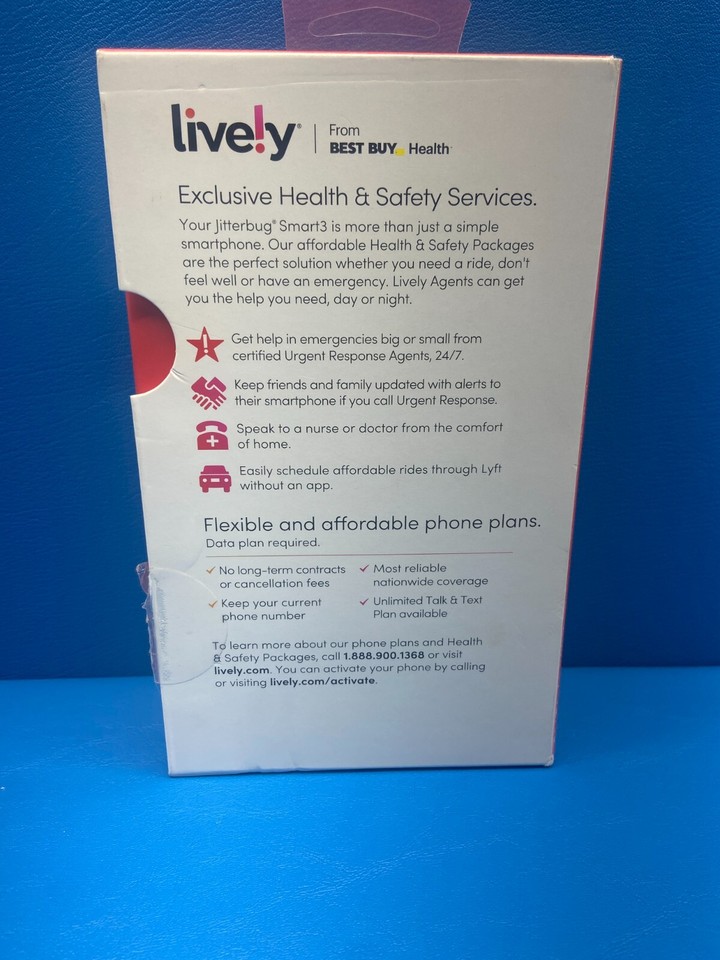 Lively Jitterbug Smart3 Smartphone for Seniors with Large 6.2" Screen ...