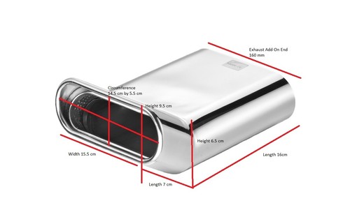 Stainless Steel Angled Letterbox Performance Styling Exhaust tip | eBay