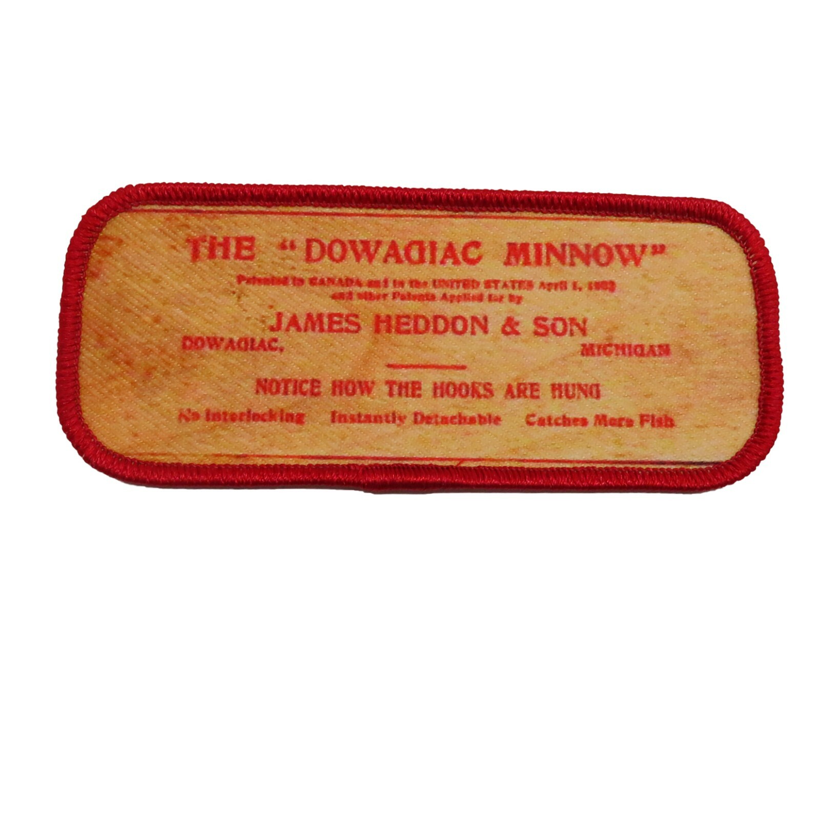 Heddon Fishing Patch Sublimation Iron on Applique Handmade Edge Merrow ...