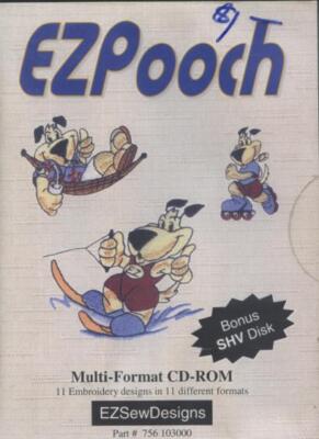 EZPooch Multi-Format PC CD-ROM 11 dog canine cartoon embroidery designs ...