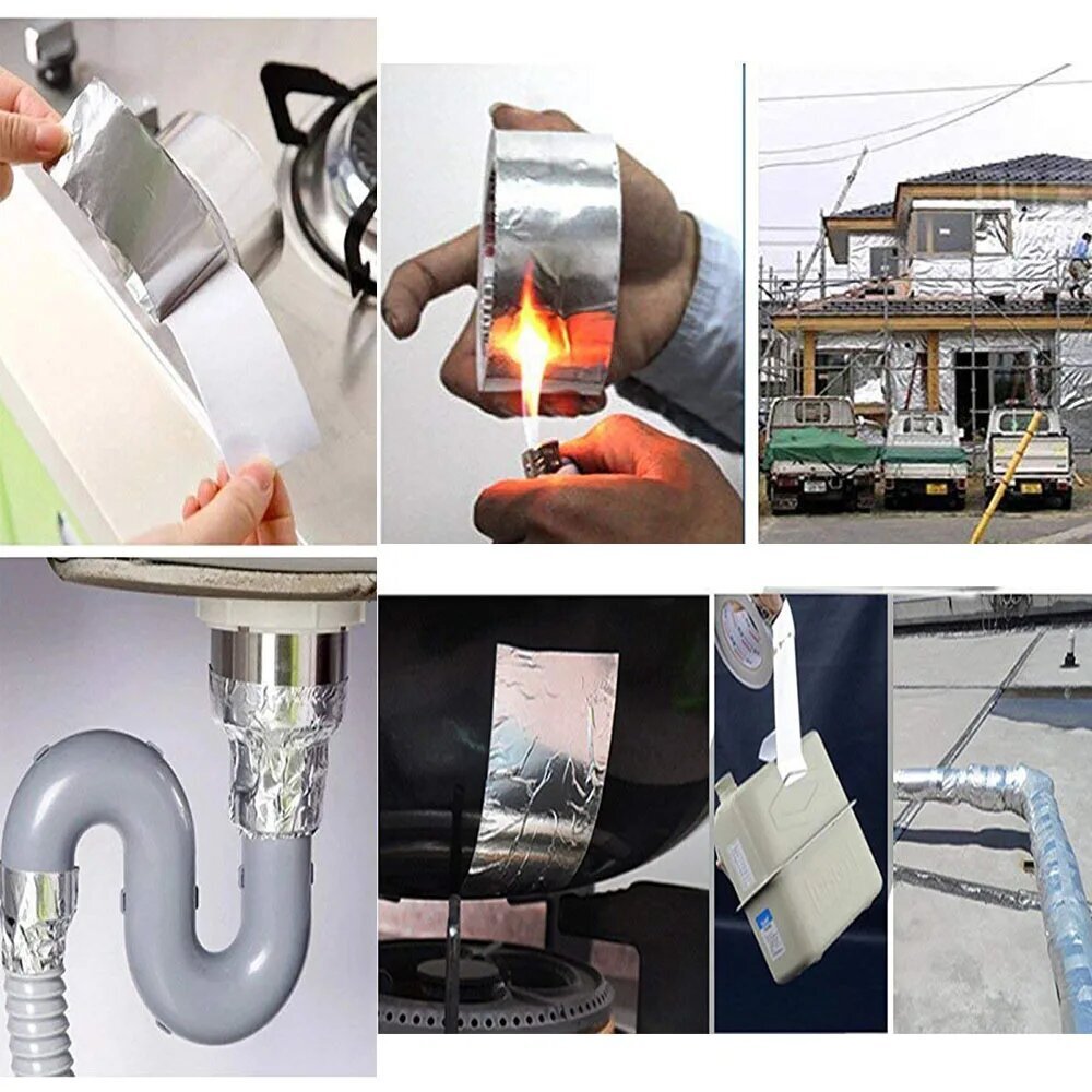 Exhaust Pipe Sealing Kitchen Leak Proof Heat Insulation Aluminum Foil ...