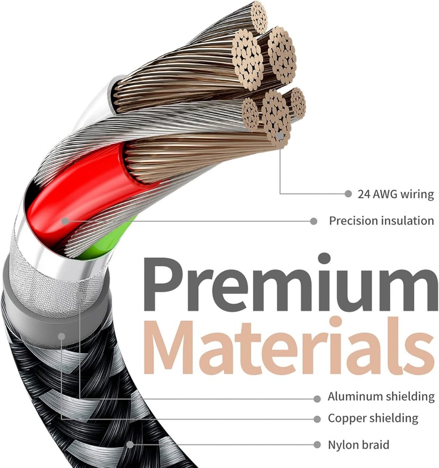 Universal 3Pack 3/6/10Ft USB to Type-C Cable Fast Charger | Black ...