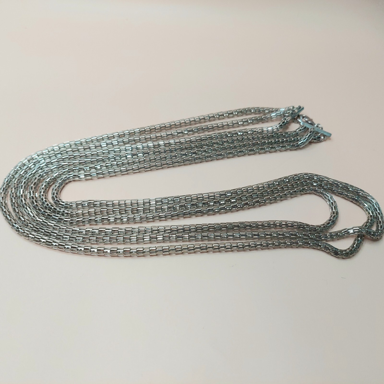 24 inch 3 Strand Necklace Box Chain SilverTone Lobste… - Gem
