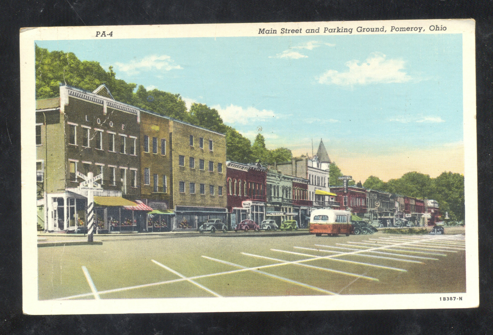 POMEROY OHIO DOWNTOWN STREET SCENE PSRKING VINTAGE POSTCARD | eBay