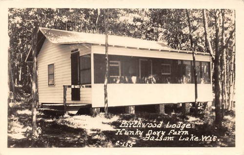 RPPC Birchwood Lodge Hunky Dory Farm Balsam Lake Wisconsin Postcard | eBay
