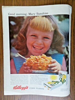 1956 Kellogg's Corn Flakes Ad Good Morning Mary Sunshine | eBay