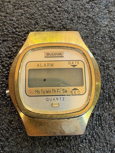 Vintage Bulova N8 LCD Two Tone Digital Quartz Watch For Parts | eBay