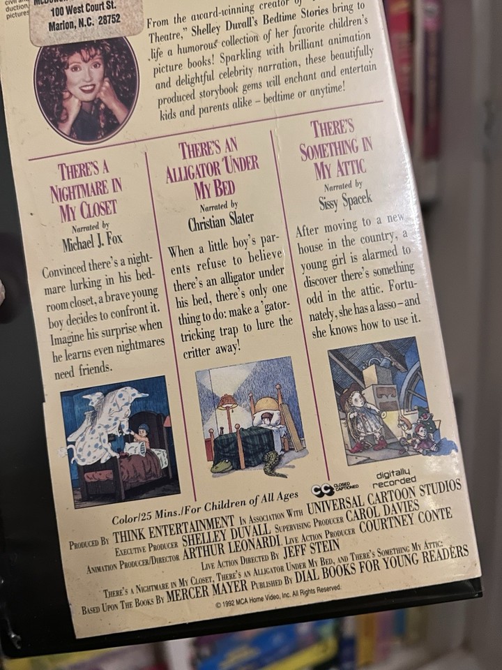 Shelley Duvalls Bedtime Stories VHS Tape Cartoons Kids Monster Library ...