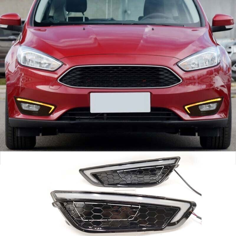 2015-2018 Two-color 2PC For Ford Focus Front Fog Bumper Light LED ...