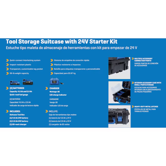 Kobalt 24 -V 2 -Pack Lithium-ion ( 2 Ah 4 Ah Battery starter kit with ...