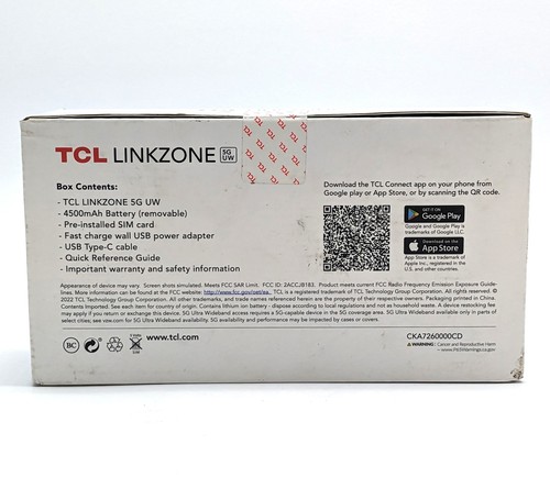 TCL Linkzone 5G UW Mobile Hotspot MW513UW Verizon - No Battery Door ...