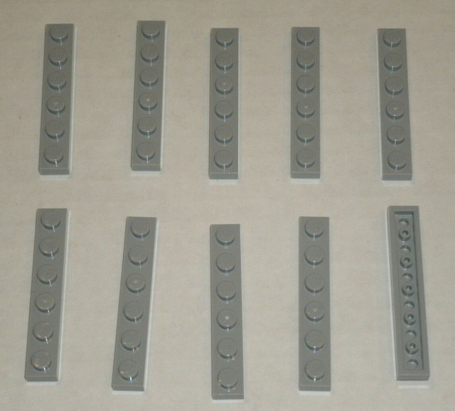 4 x lego 3666 Plate (Grey) Flat 1x6 (Light Bluish Grey Gray) New New | eBay