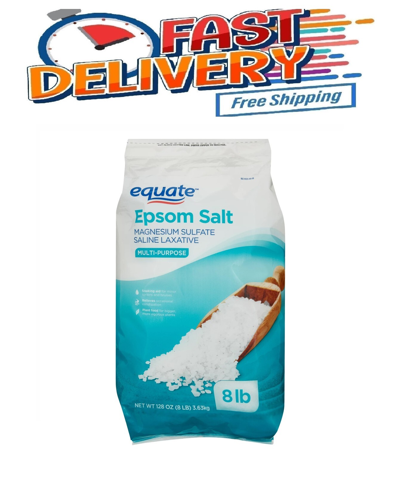 Equate Epsom Salt, Magnesium Sulfate, 128 oz (8lb), Unscented | eBay