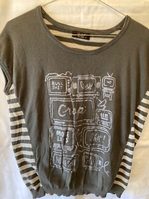 Veeko Womens Top,Curse,Graphic Word Media TV Quote,size 10-12,Grey ...