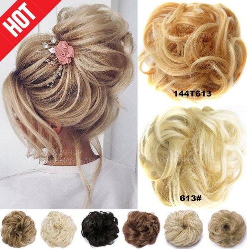100% VIRGIN ECHTHAAR Scrunchie Dutt Bun Zopf Gummiband Haarteile ...
