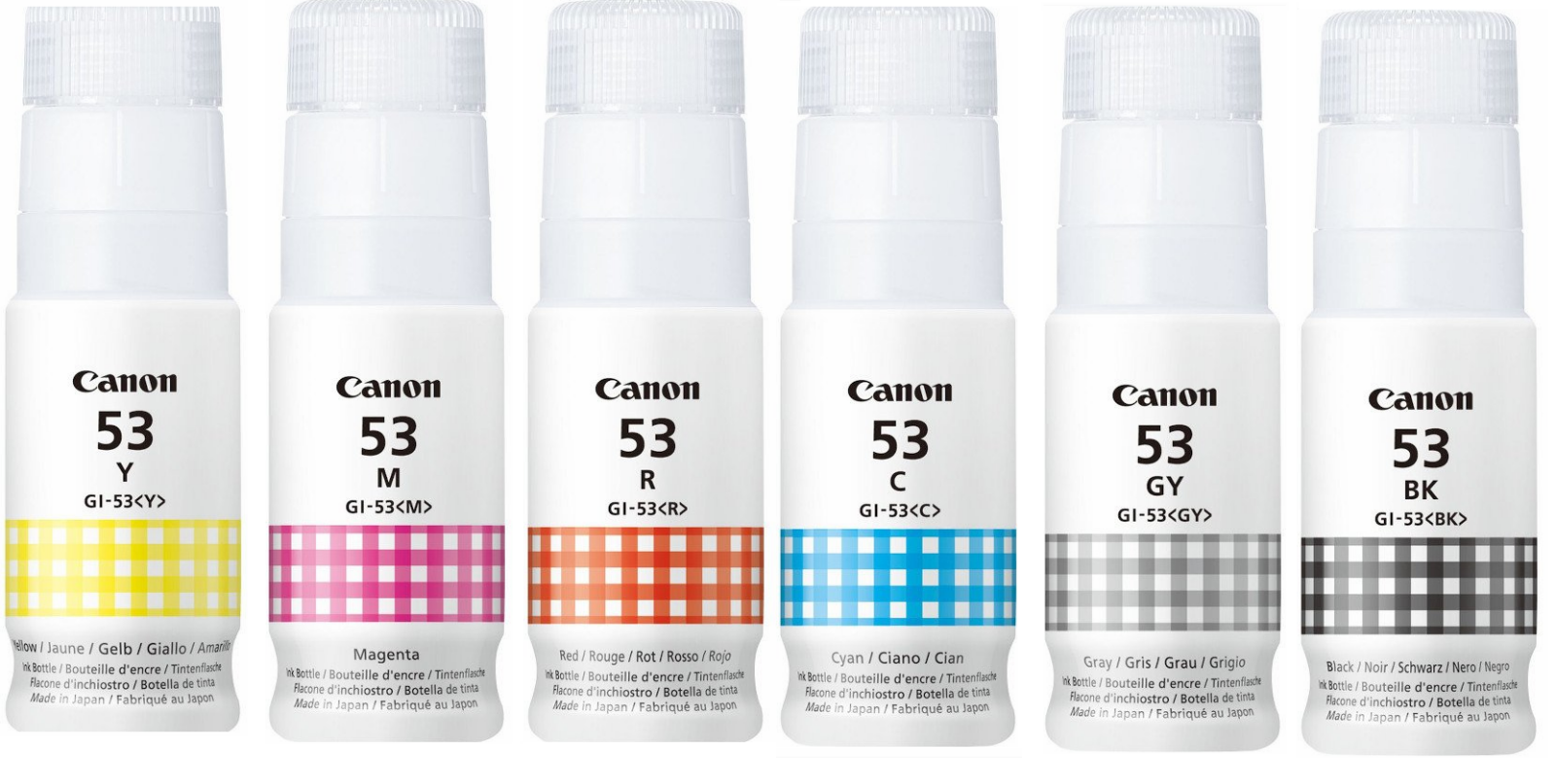 Canon GI-53 BCMY,GY & R (Multi Pack of 6) Original OEM Eco Ink For G550 ...