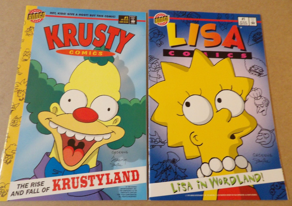 The Simpsons ( 2 ) Comic Books: Krusty #1 Lisa #1 + Krusty Special ...
