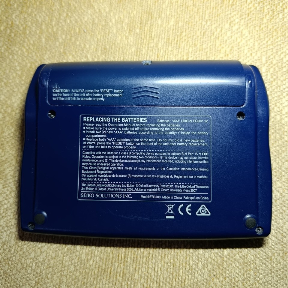 Seiko ER3700 Oxford Crossword Solver Thesaurus Spellchecker Calculator ...