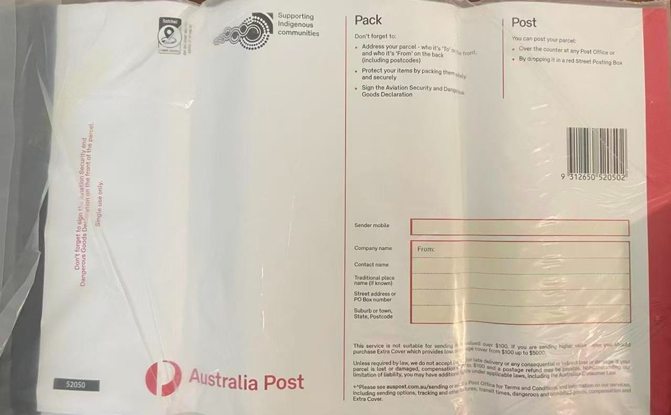 clearance-parcel-post-prepaid-satchel-small-1pack-10bags-australia