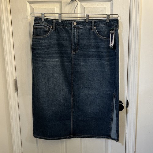 Edited by Remi Bader Women's Side Slit Mid-Shin Length Denim Skirt | eBay