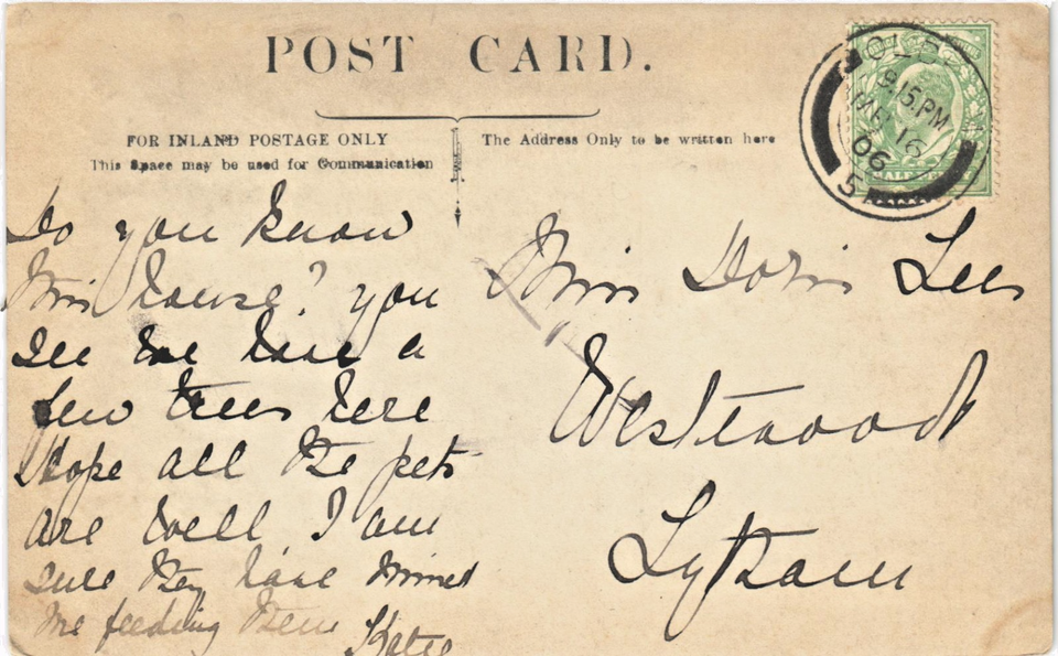 Oldham posted Road & Three Houses. Kate to Miss Lees, Lytham. | eBay UK