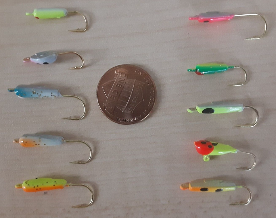 60-PIECE LOT NEW BLUEGILL PERCH AND CRAPPIE DEMON JIGS ICE FISHING | eBay