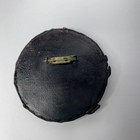 Vintage 1970s Pressed Folded Black Leather Round Brooch Pin | eBay