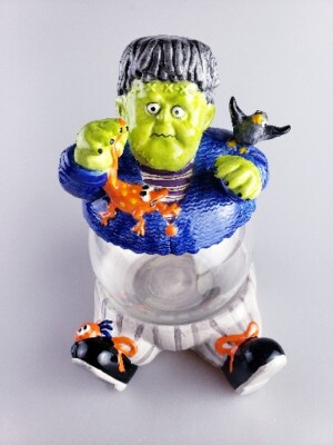 Halloween Ceramic FRANKENSTEIN Treat Jar | eBay