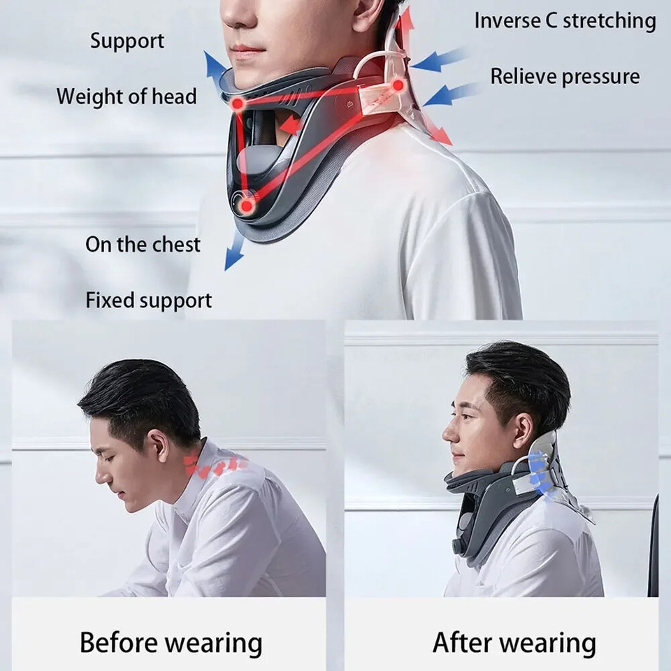 Neck Traction Medical Stretcher Posture Corrector Inflatable Cervical ...
