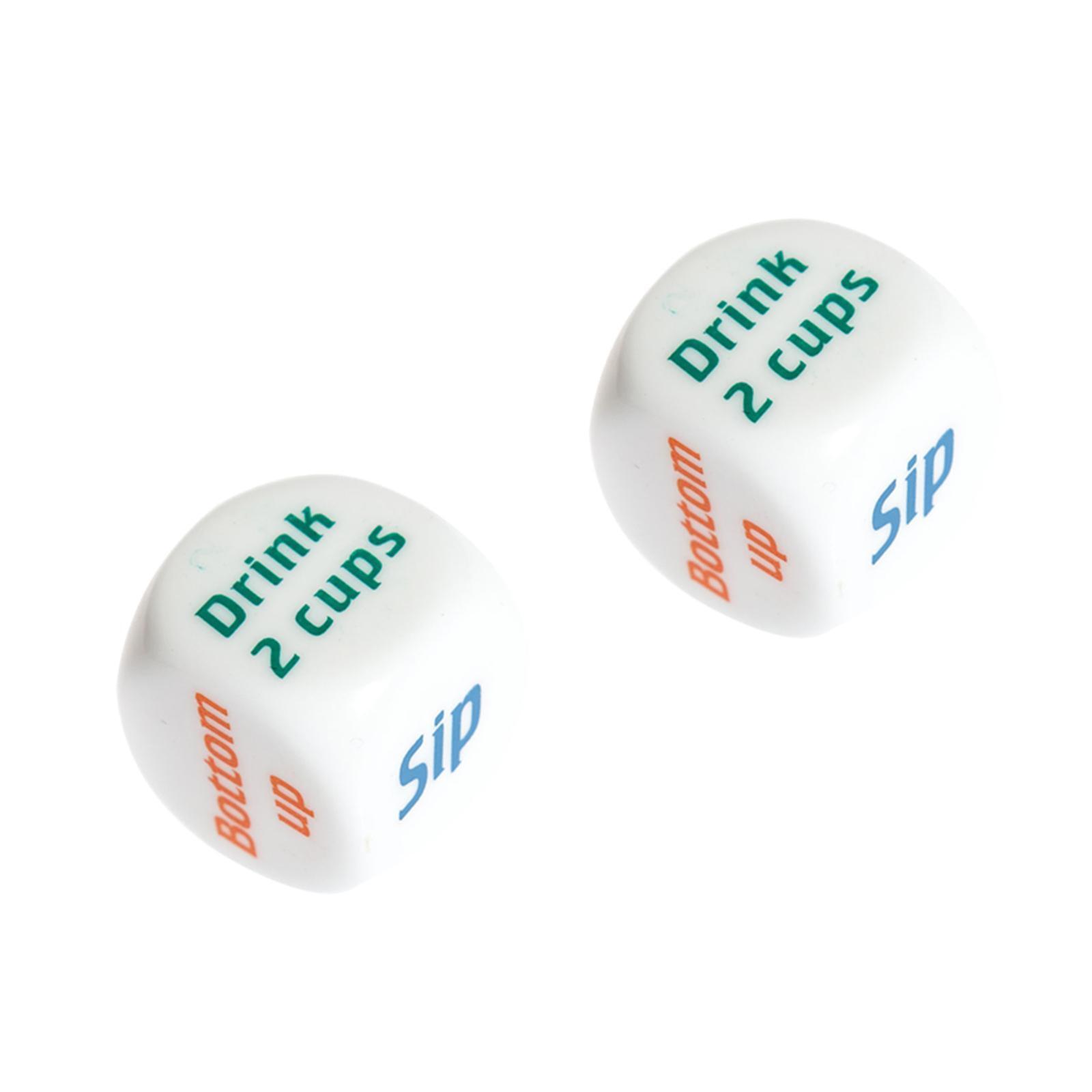 2x Acrylic Dice Funny Creative Party Favors Durable Six Sided Engraved ...