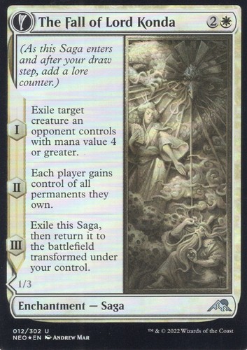 4X THE FALL OF LORD KONDA 012/302 FOIL NEON MTG MAGIC NM X4 ...