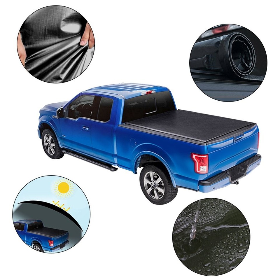 6.4ft Roll Up Truck Bed Tonneau Cover Waterproof 02-21 fits Dodge Ram ...