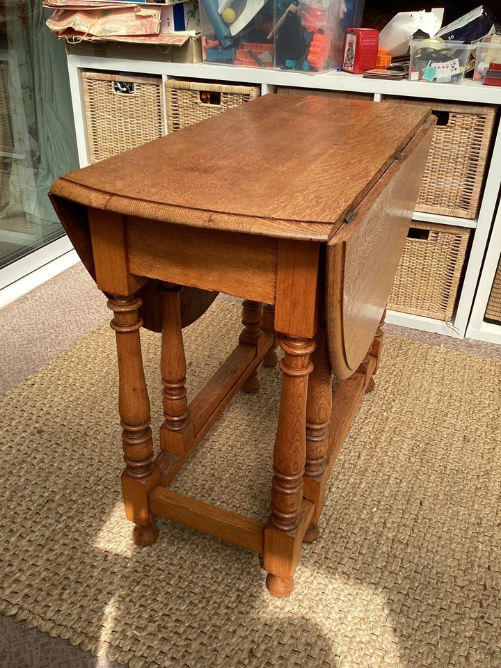 Vintage Oak Gate Leg Table / Drop Leaf Table / Dining Table | eBay UK