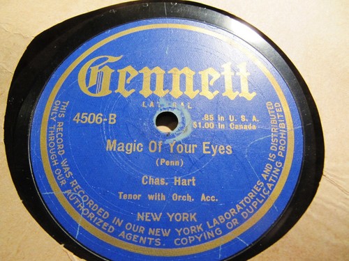 1919 Early GENNETT 4506 Vernon Dalhart Till we meet / Charles Hart Magic of Eyes | eBay