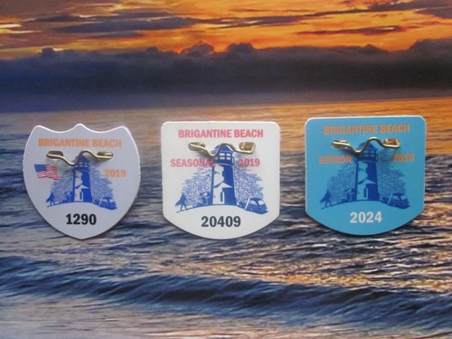 2019 BRIGANTINE N. J. MILITARY PACKAGE BEACH BADGES/TAGS 6 YEARS OLD | eBay