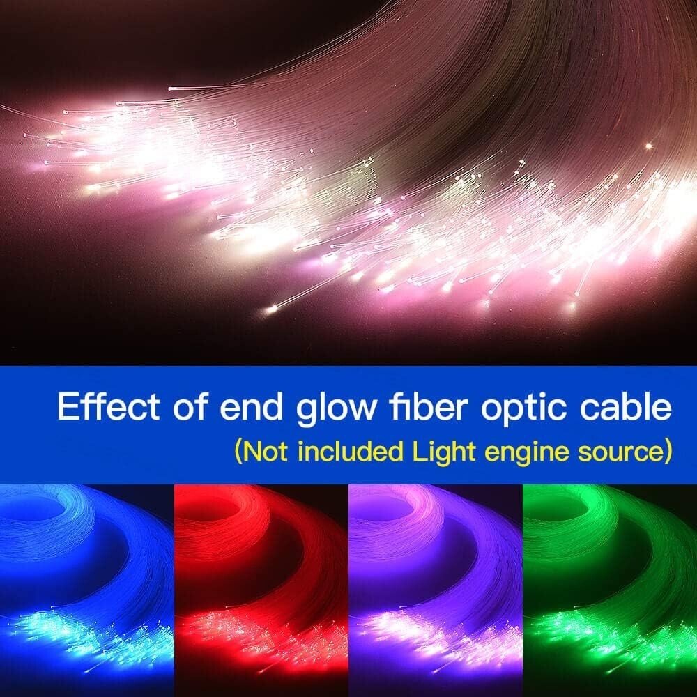 Colorful Fiber Optic Lights Cable for Custom Starry Sky Effect - 656ft ...