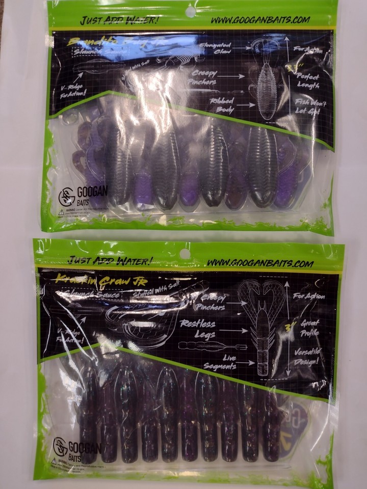Googan Baits Krackin' Craw Jr.Sprayed Lettuce&Bandito Bug, Green ...