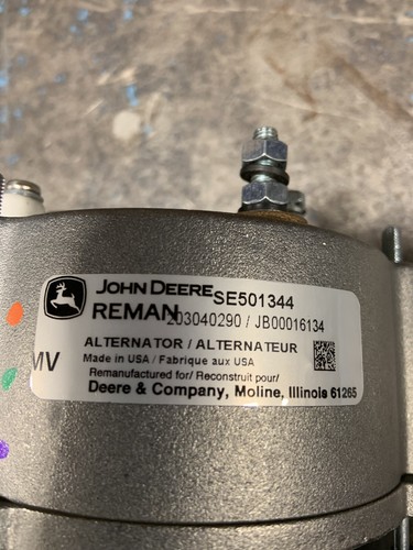 John Deere reman alternator se501344 Free Shipping | eBay